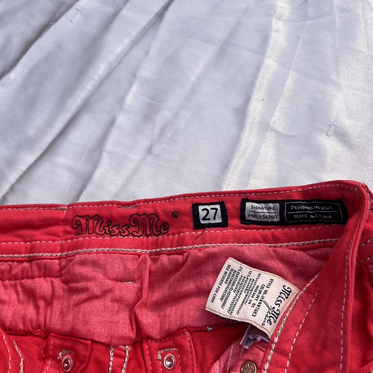 Red Dyed Miss Me Skinny Jeans -size: 27... - Depop