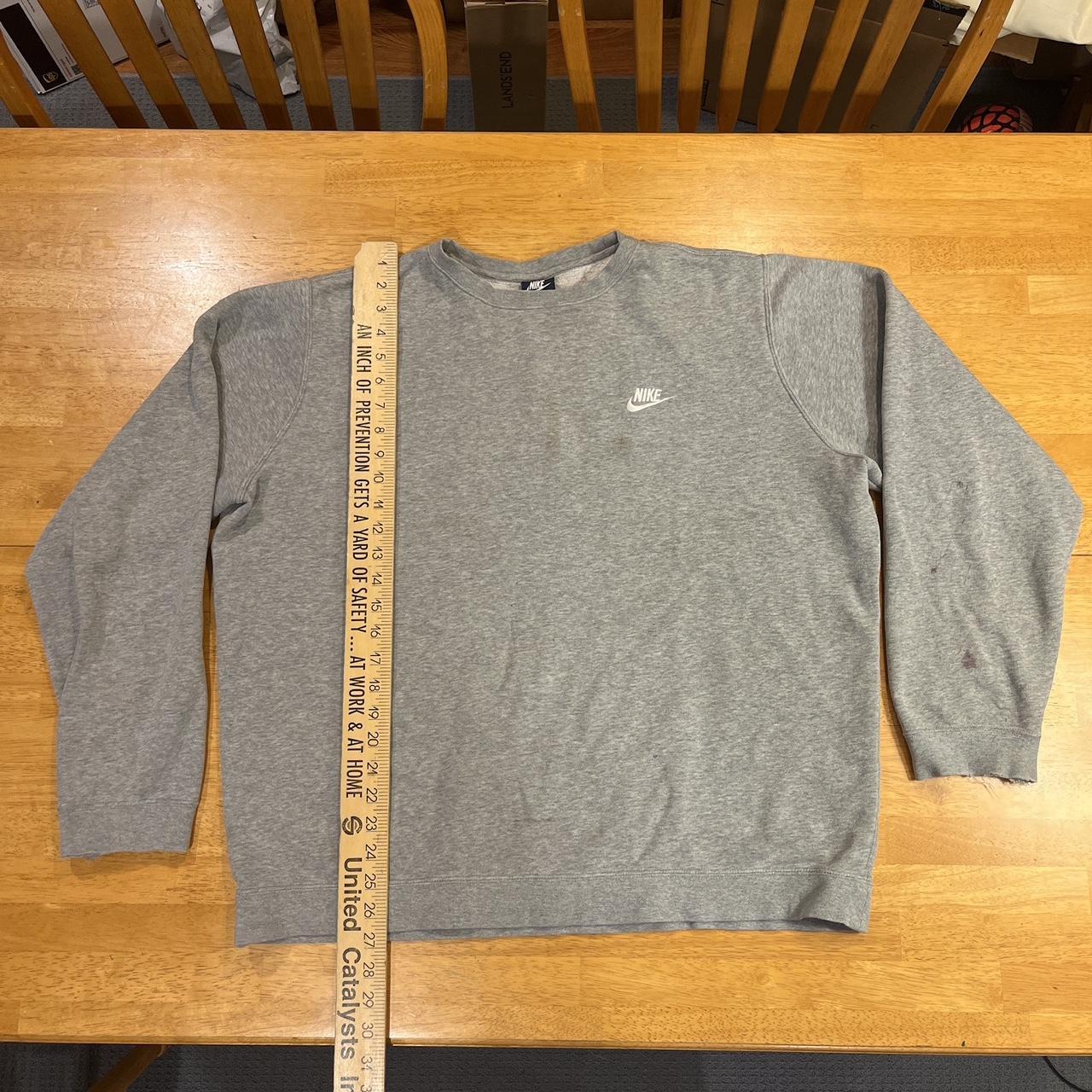 Grey Nike Crewneck Sweatshirt Y2K Size... - Depop