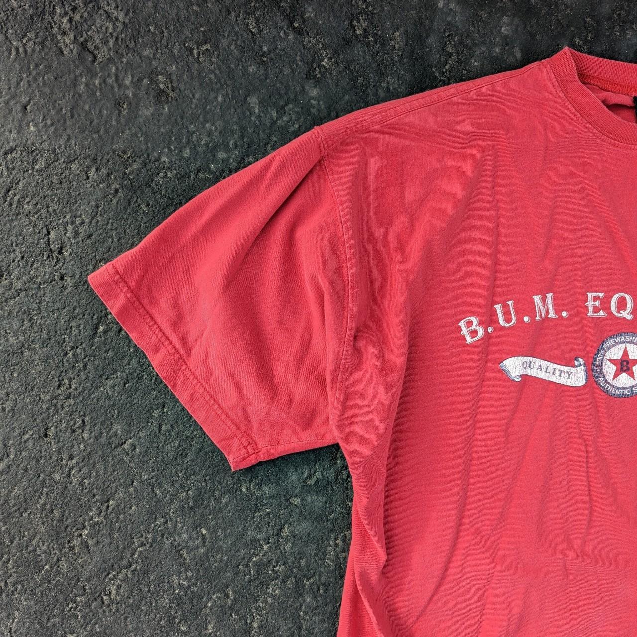 Vintage 90s Red BUM Equipment Logo Graphic... - Depop