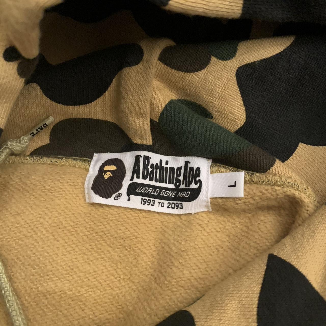 Bape college hoody yellow camo reflective Size large... - Depop