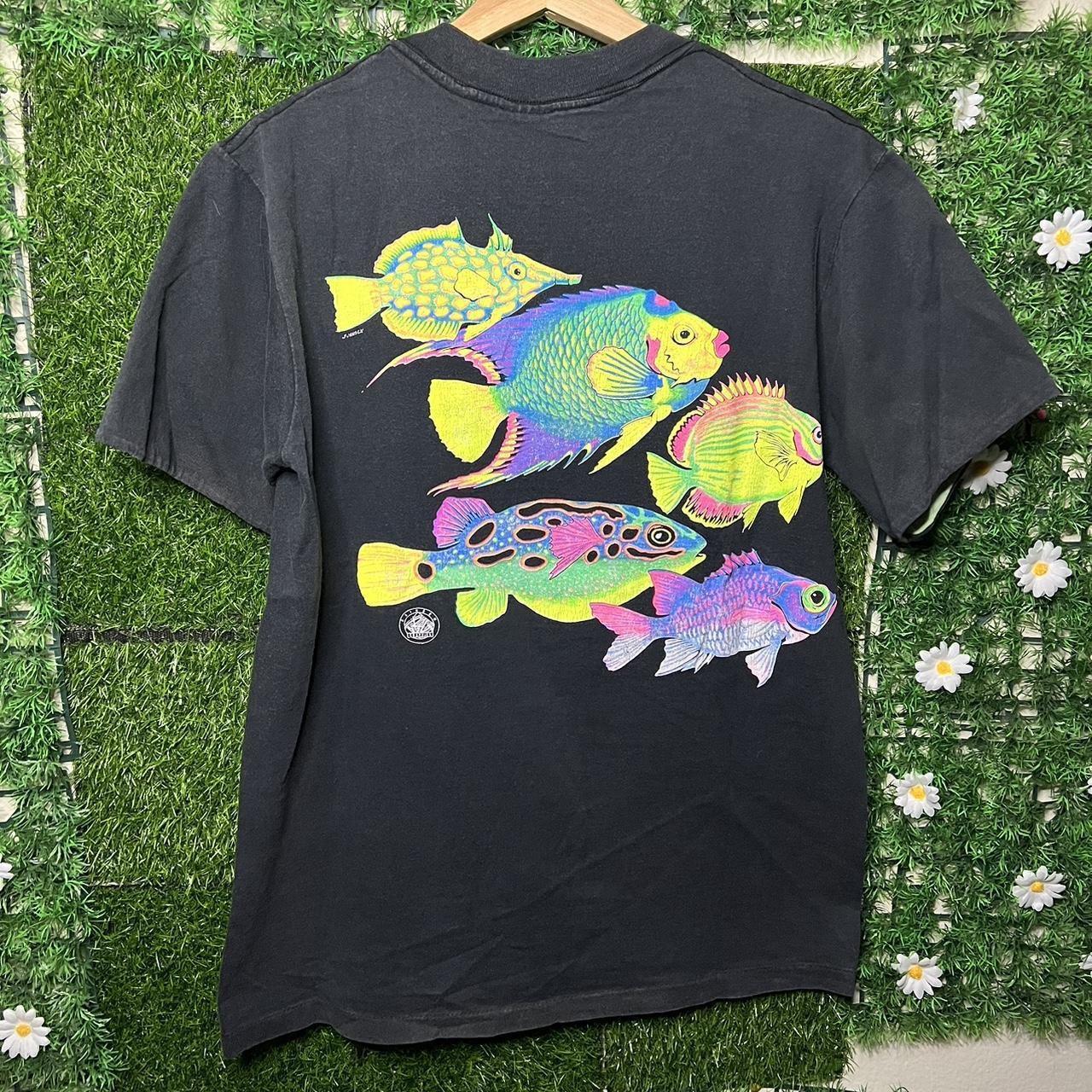 Vintage Sanibel Island Florida Neon Fish Wrap Around... - Depop