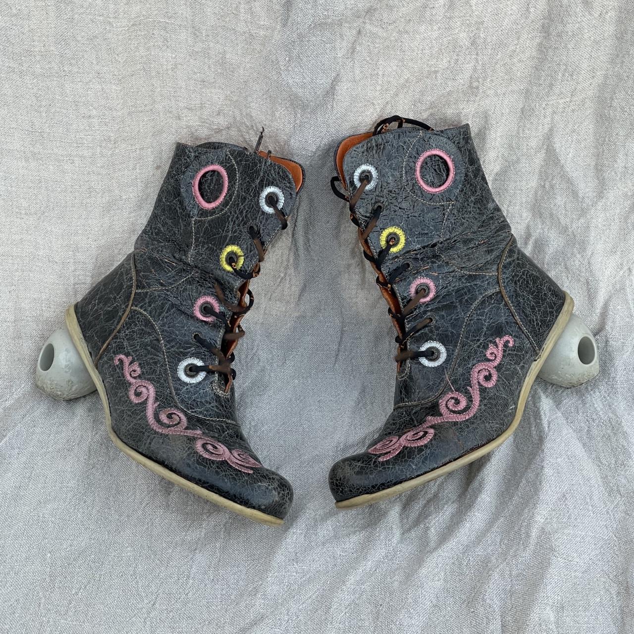 Funky fairy heel hole boots Size 39 Made in... - Depop