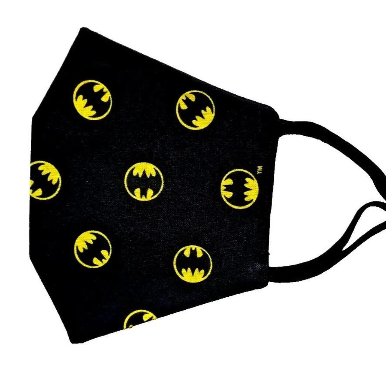 Black and Yellow Batman face mask 100% Cotton,... - Depop