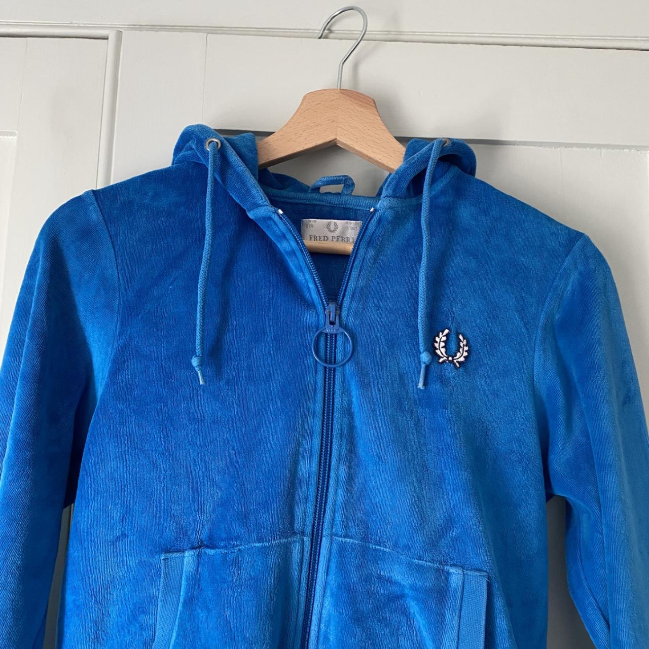 Fred Perry zip-up hoodie in blue size 10 good... - Depop