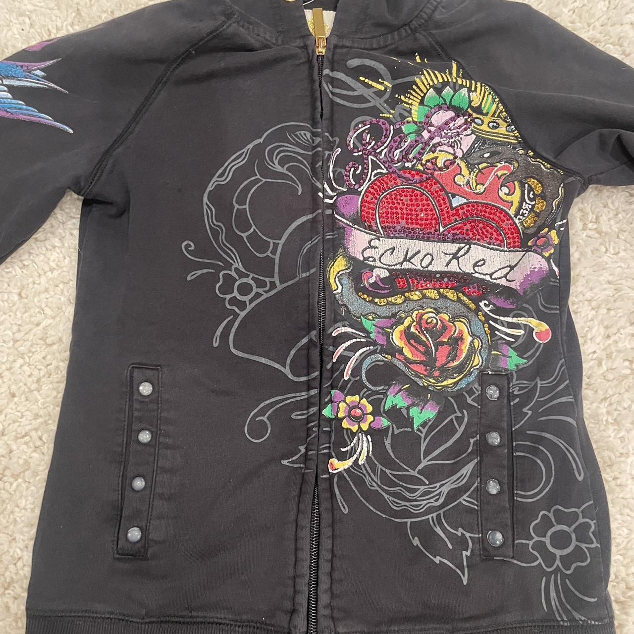 ecko red zip up! -beautiful front and sleeve... - Depop