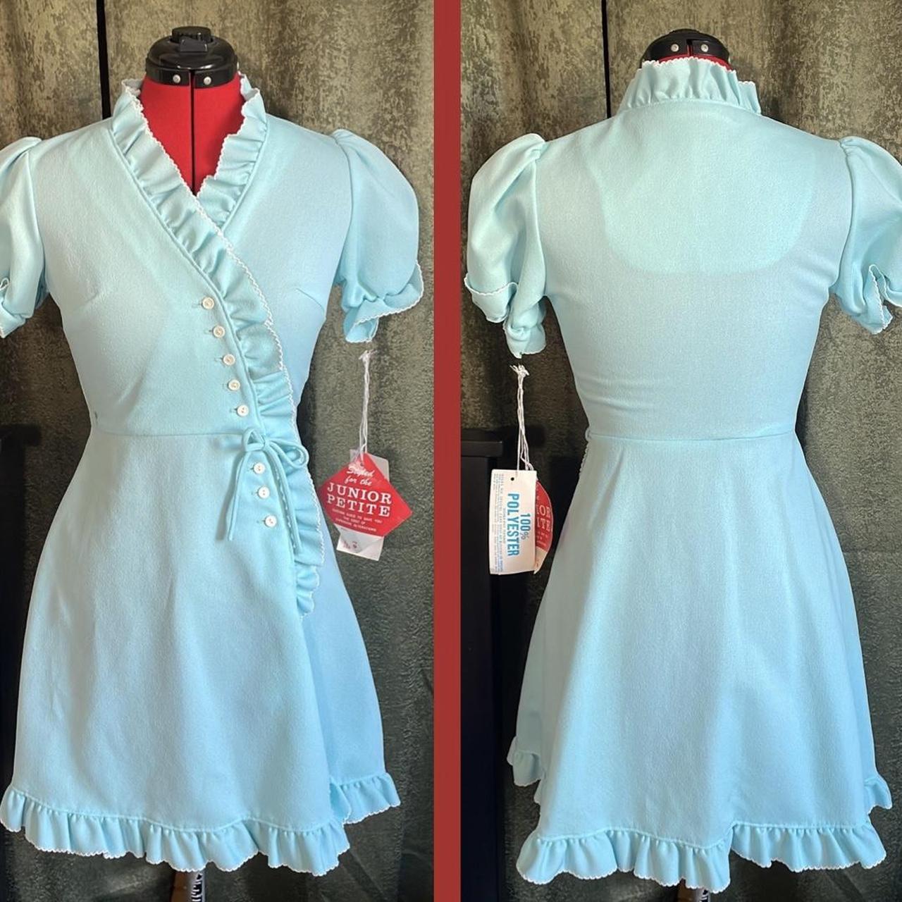 Baby blue ruffled wrap dress 🦋🌨️ - • About her:... - Depop