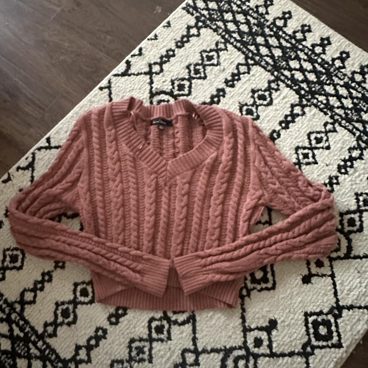 pink rose colored cardigan. -size large but fits a... - Depop