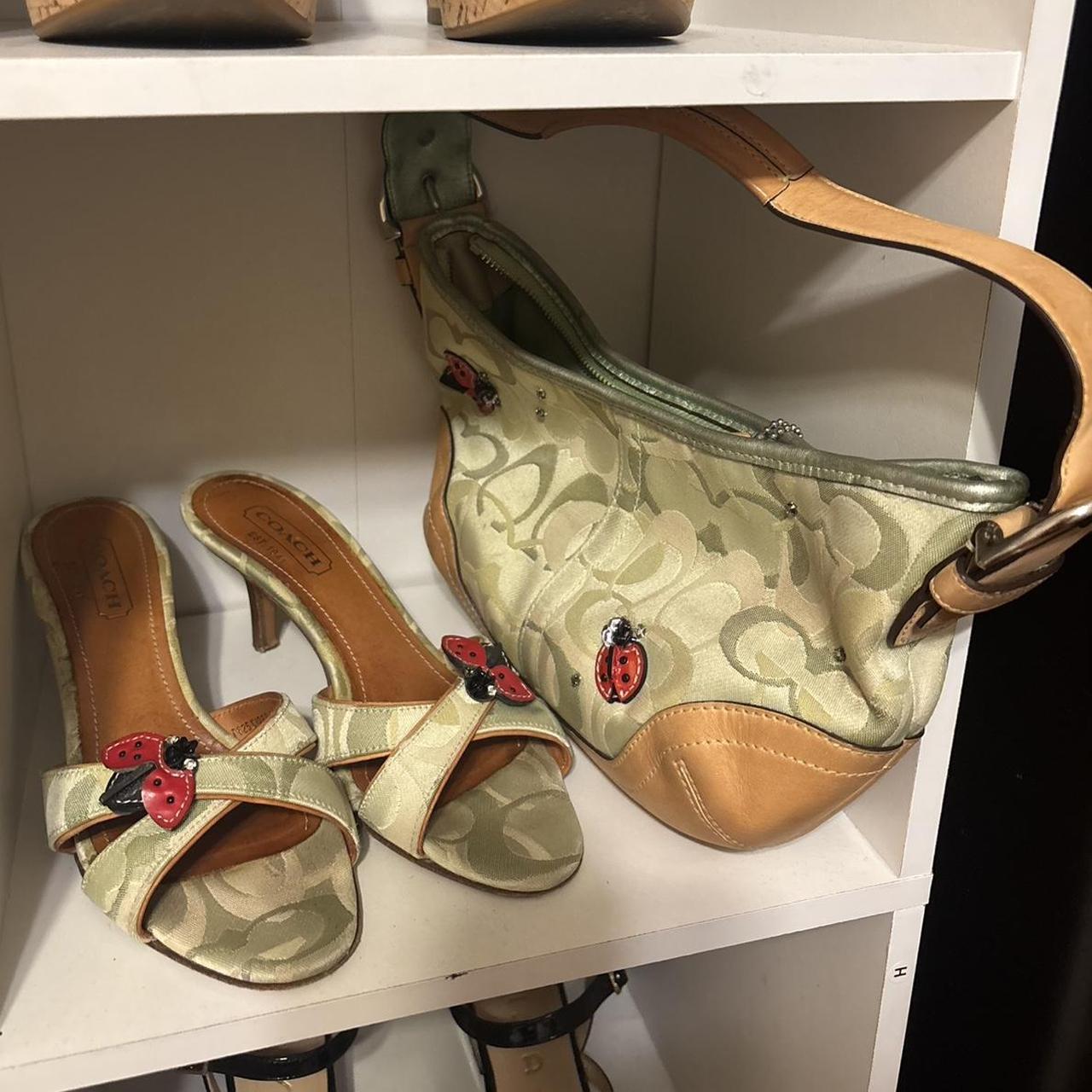 LIMITED EDITION VINTAGE COACH matching green ladybug... | Depop