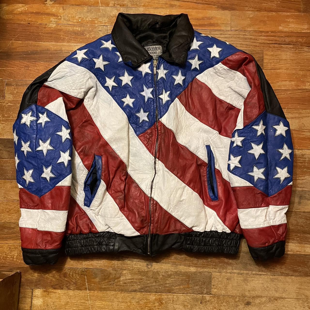 Vintage USA leather jacket size medium... - Depop