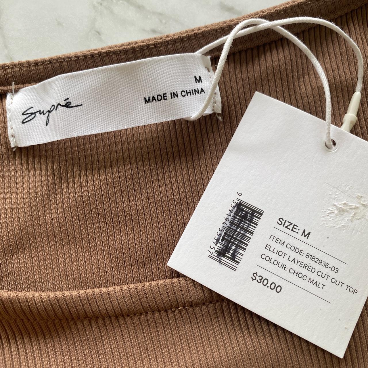 Supre- Elliot layered cut out top. Colour- Choc... - Depop