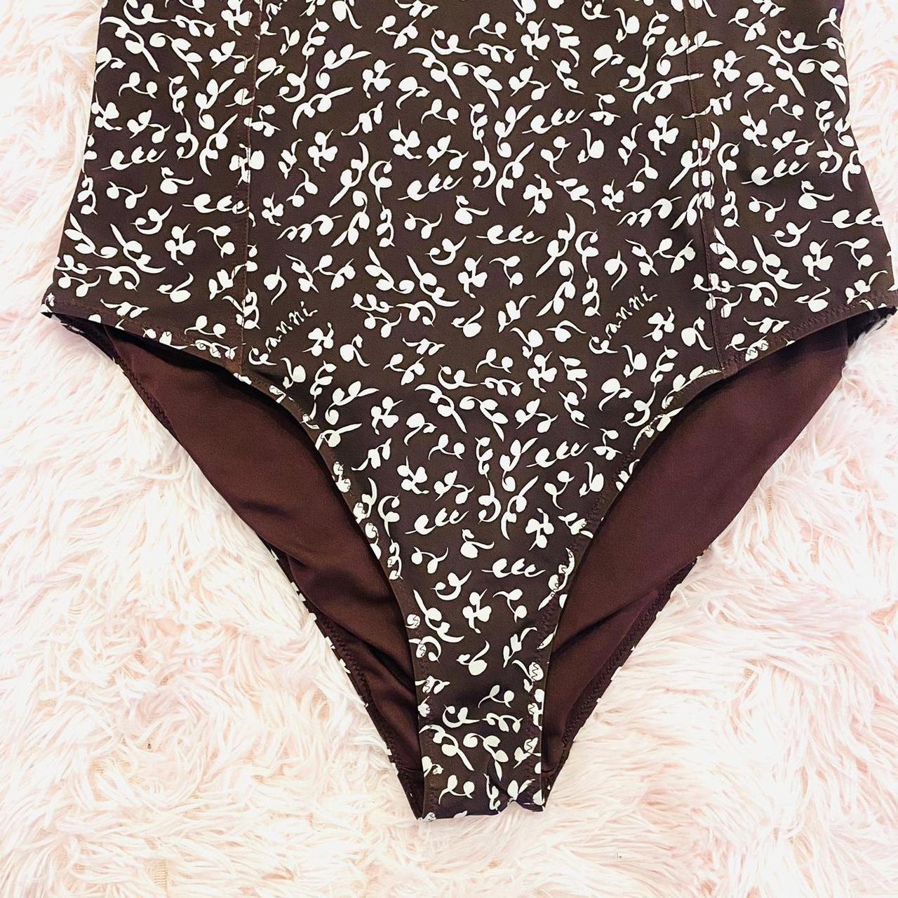 The cutest brown Ganni one-piece swimsuit. Such a... - Depop