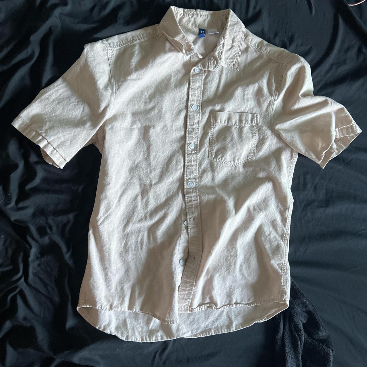 Cream colored button up shirt Women’s Small - Depop