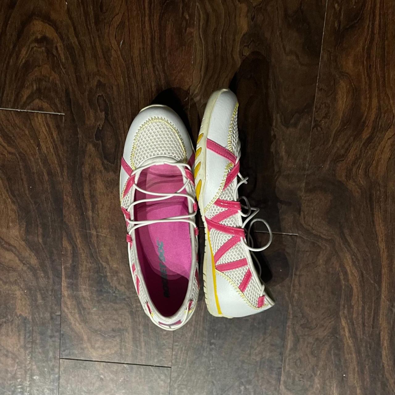 Rocket Dog Women's Pink and White Ballet-shoes | Depop