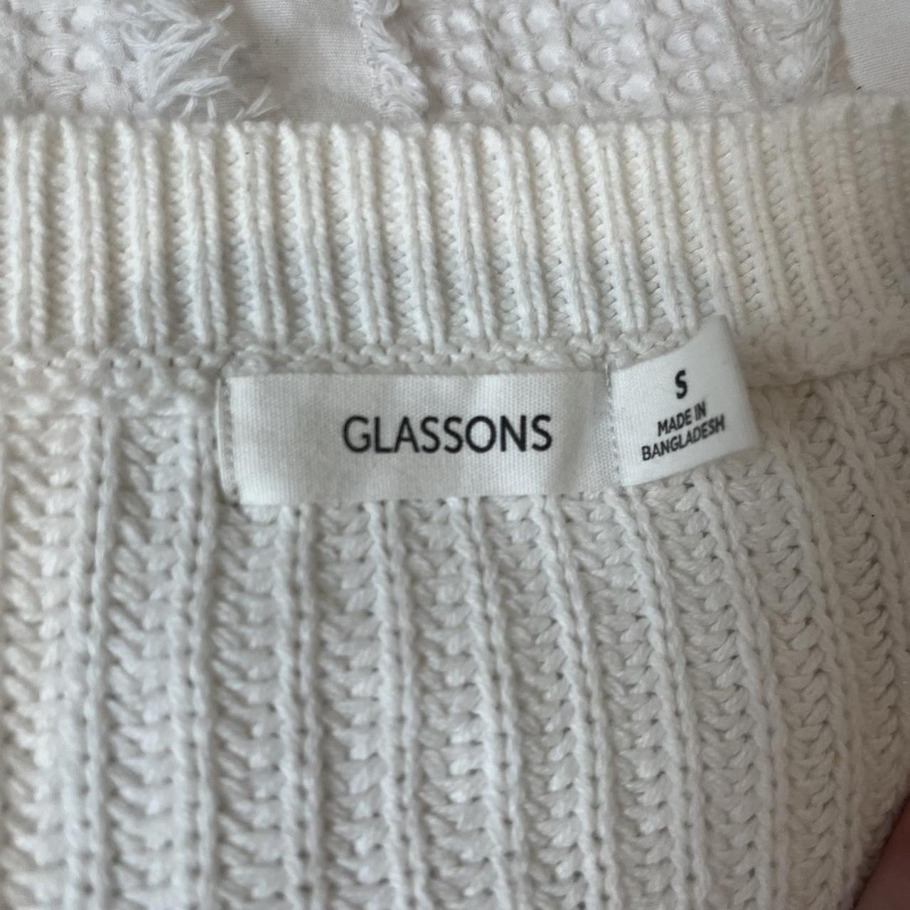 Glassons white knit cropped cardigan Size... - Depop