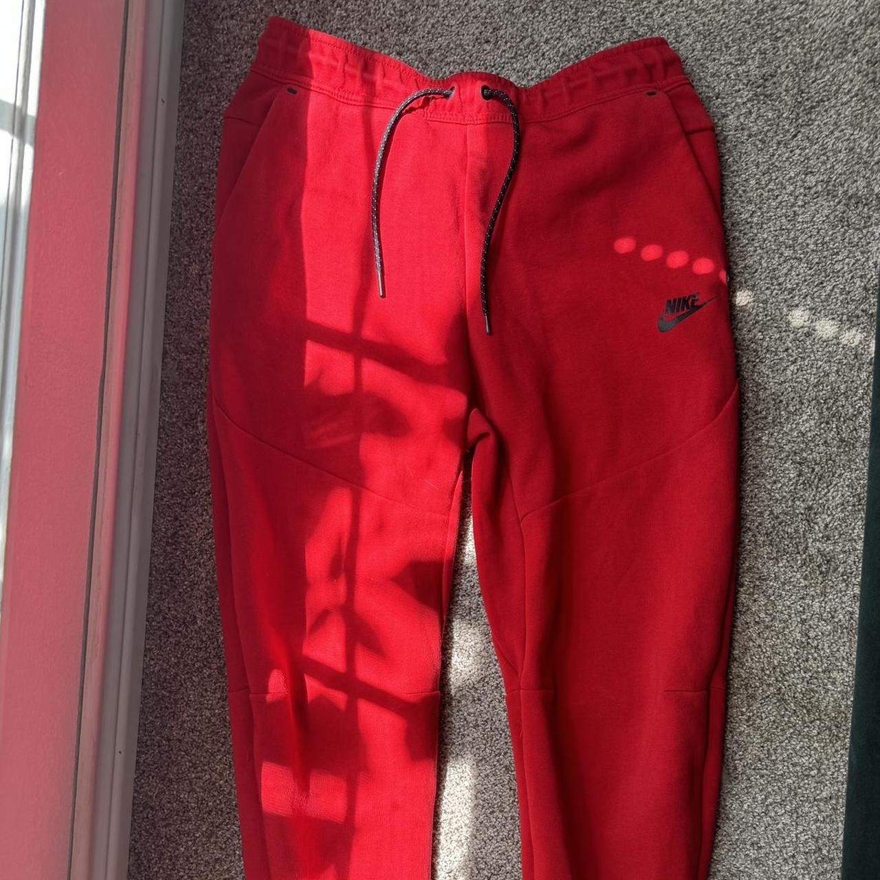 Red Nike Tech Fleece Sweatpants SIZE MEDIUM Brand... - Depop