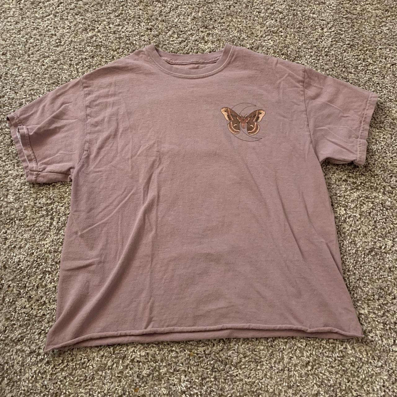 Fifth Sun Purple Moths Crop Tee gently used, like new - Depop