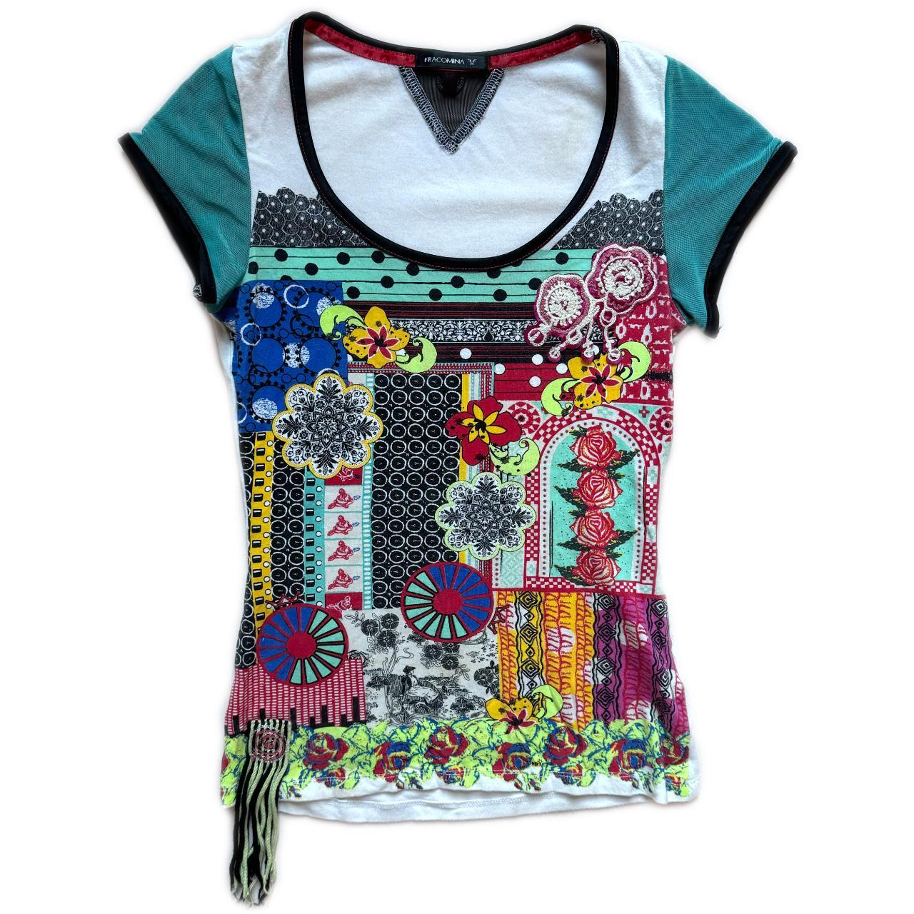 Y2K vintage graphic t shirt stunning embroidered... - Depop