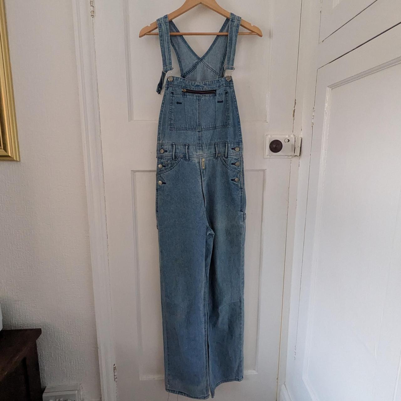 90s denim overalls Size M, approx. 6-8. Leg length... | Depop