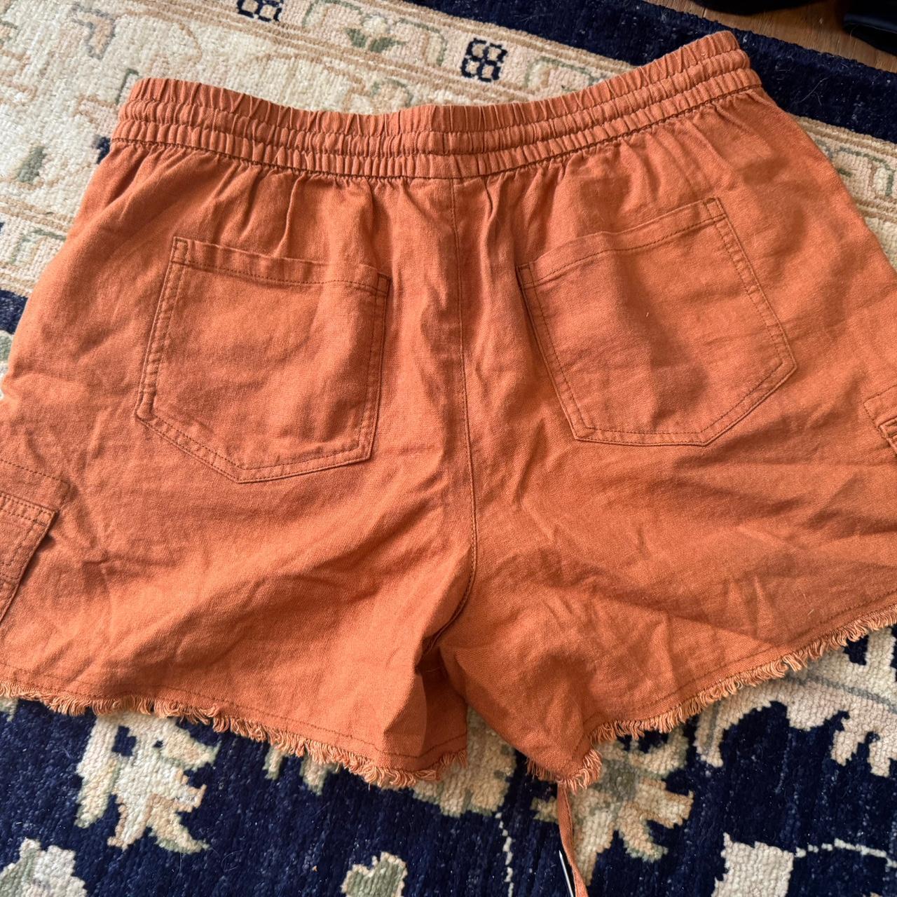 Orange linene ana shorts, never been worn before,... | Depop