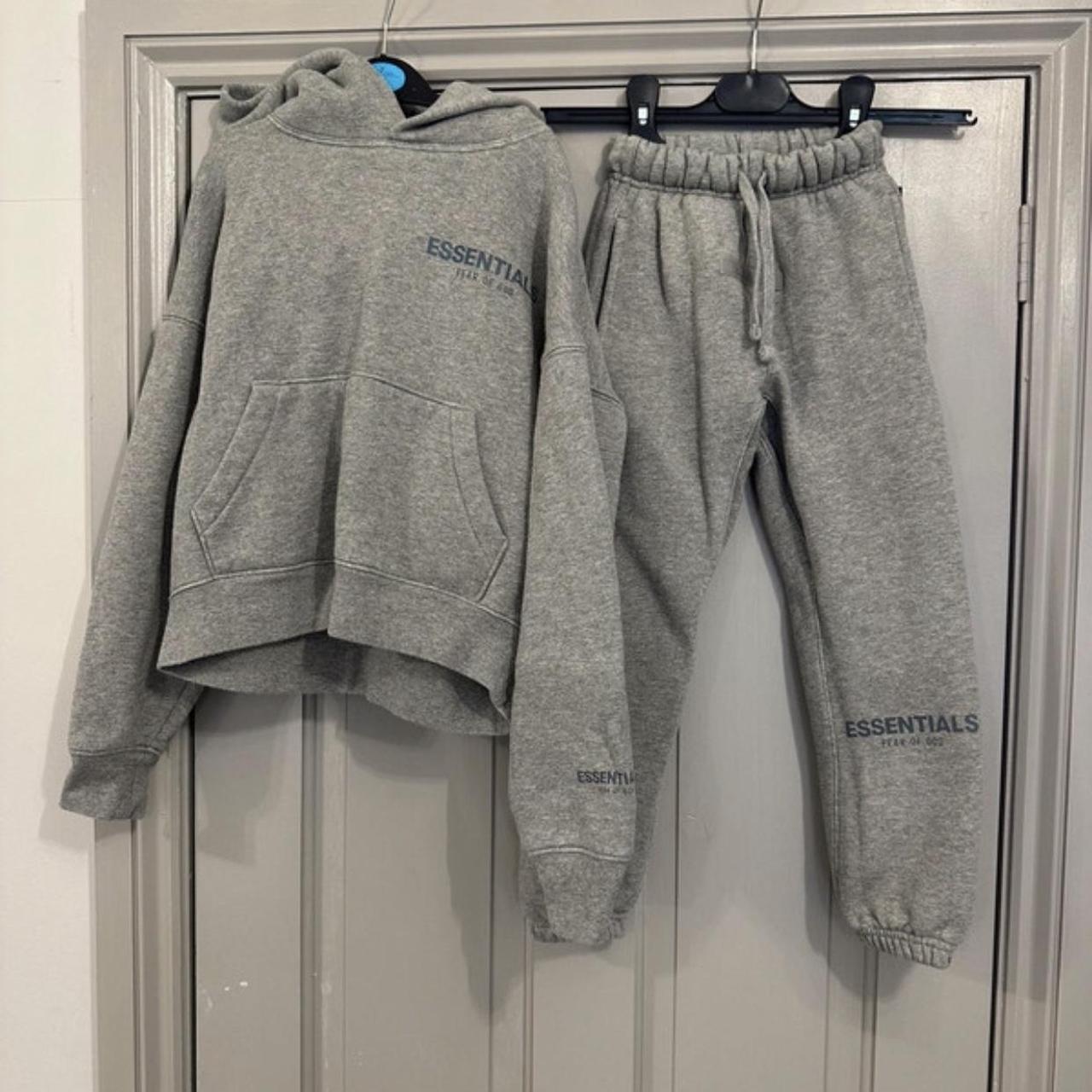 Kid’s grey essentials fear of god tracksuit Jumper... - Depop