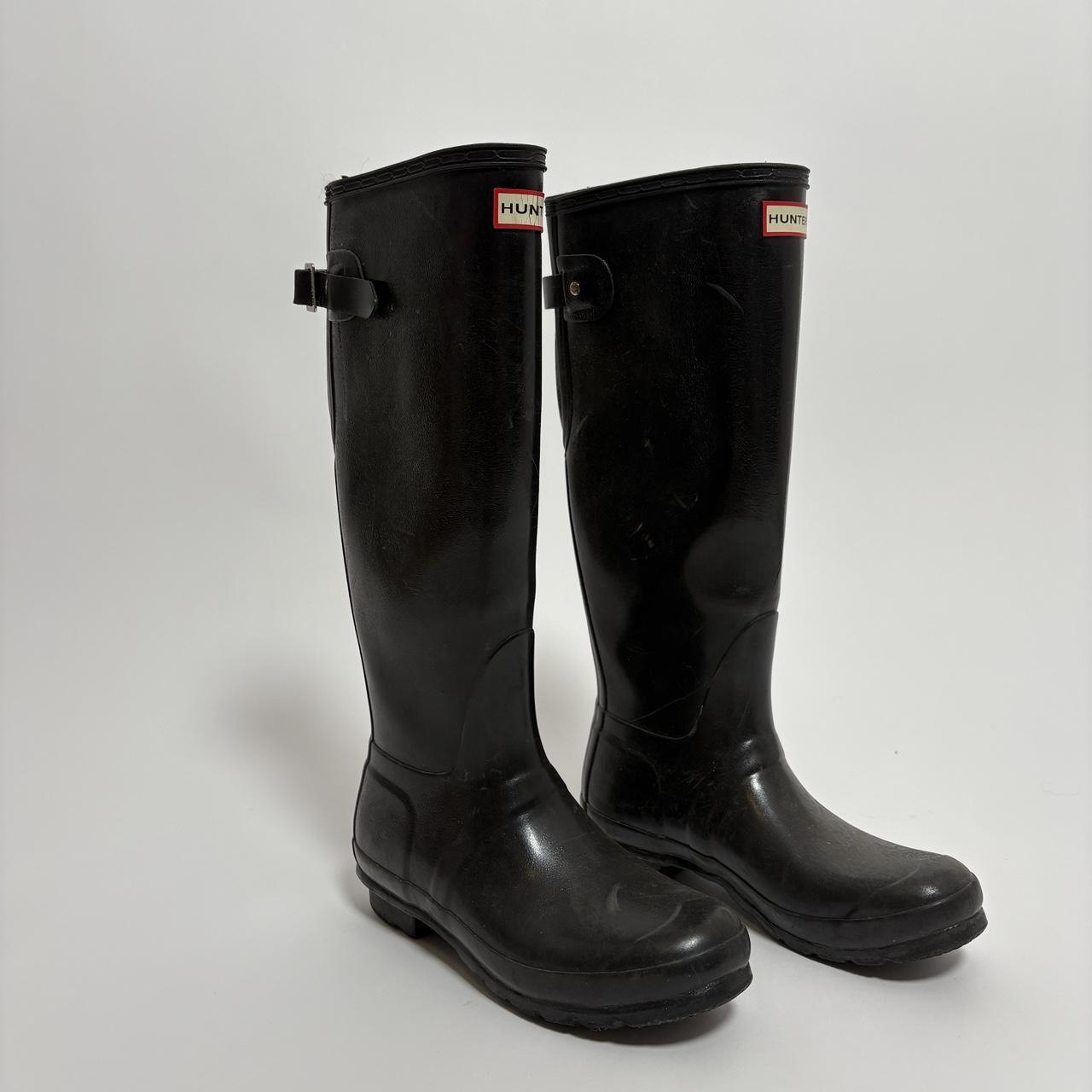 Hunter Original Tall Rain Boots - Glossy Black -... | Depop