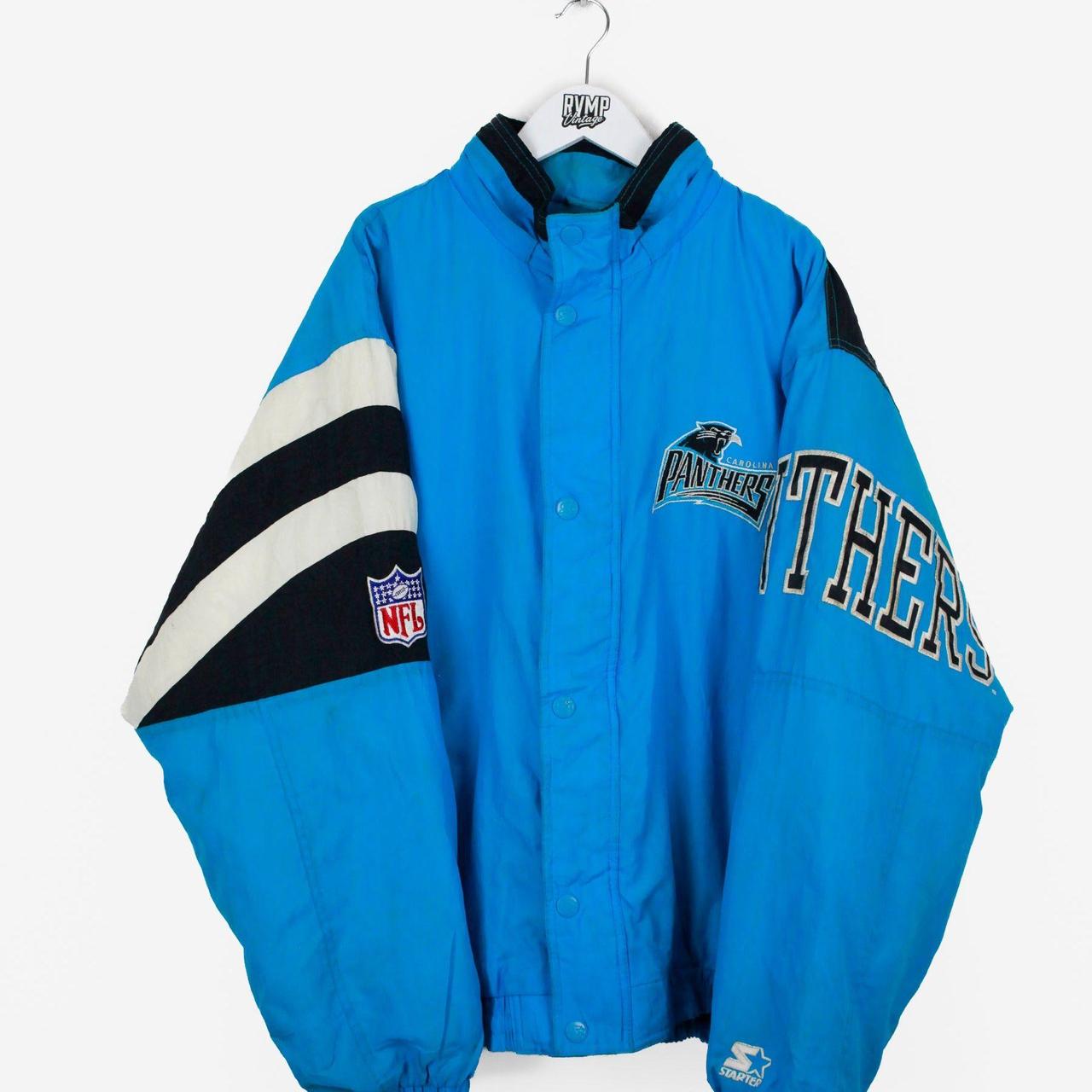 Vintage 90's Starter NFL Carolina Panthers Blue... - Depop