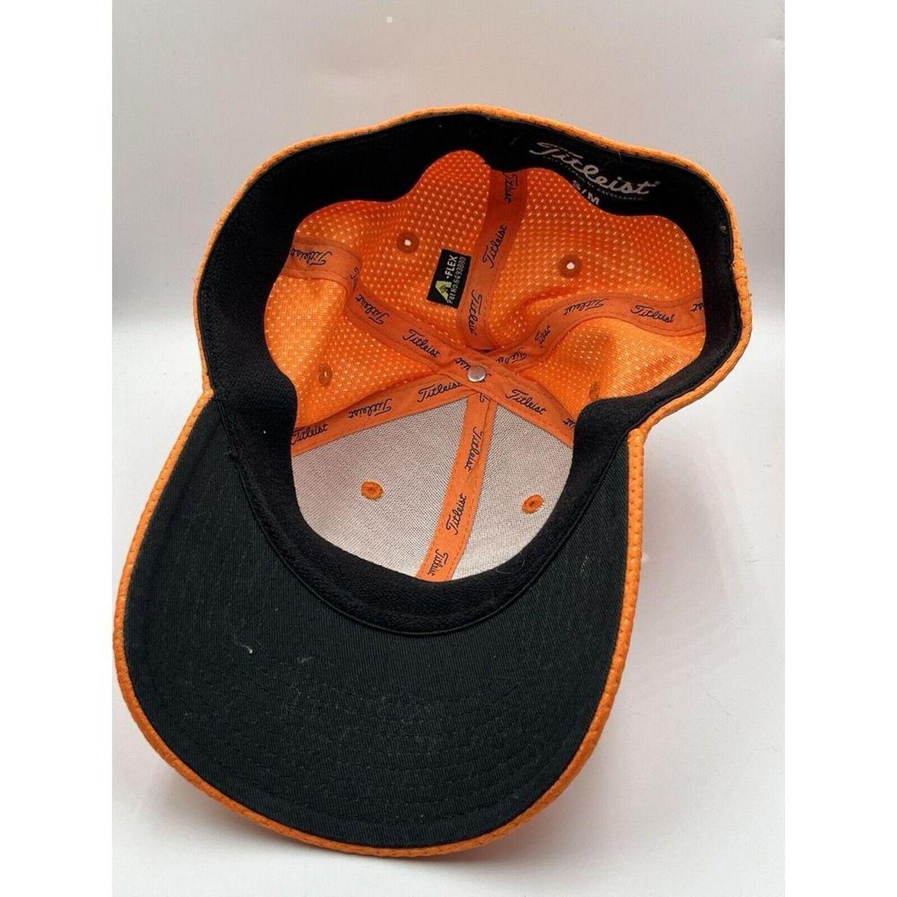 Orange Titleist Pro V1 New Era FJ Stretch Fit Golf... | Depop