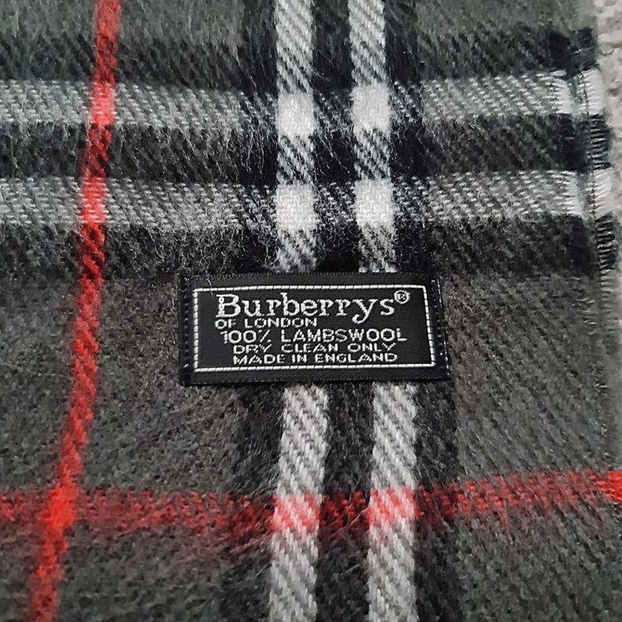 Vintage Burberry 100% Lambswool Scarf Grey... | Depop