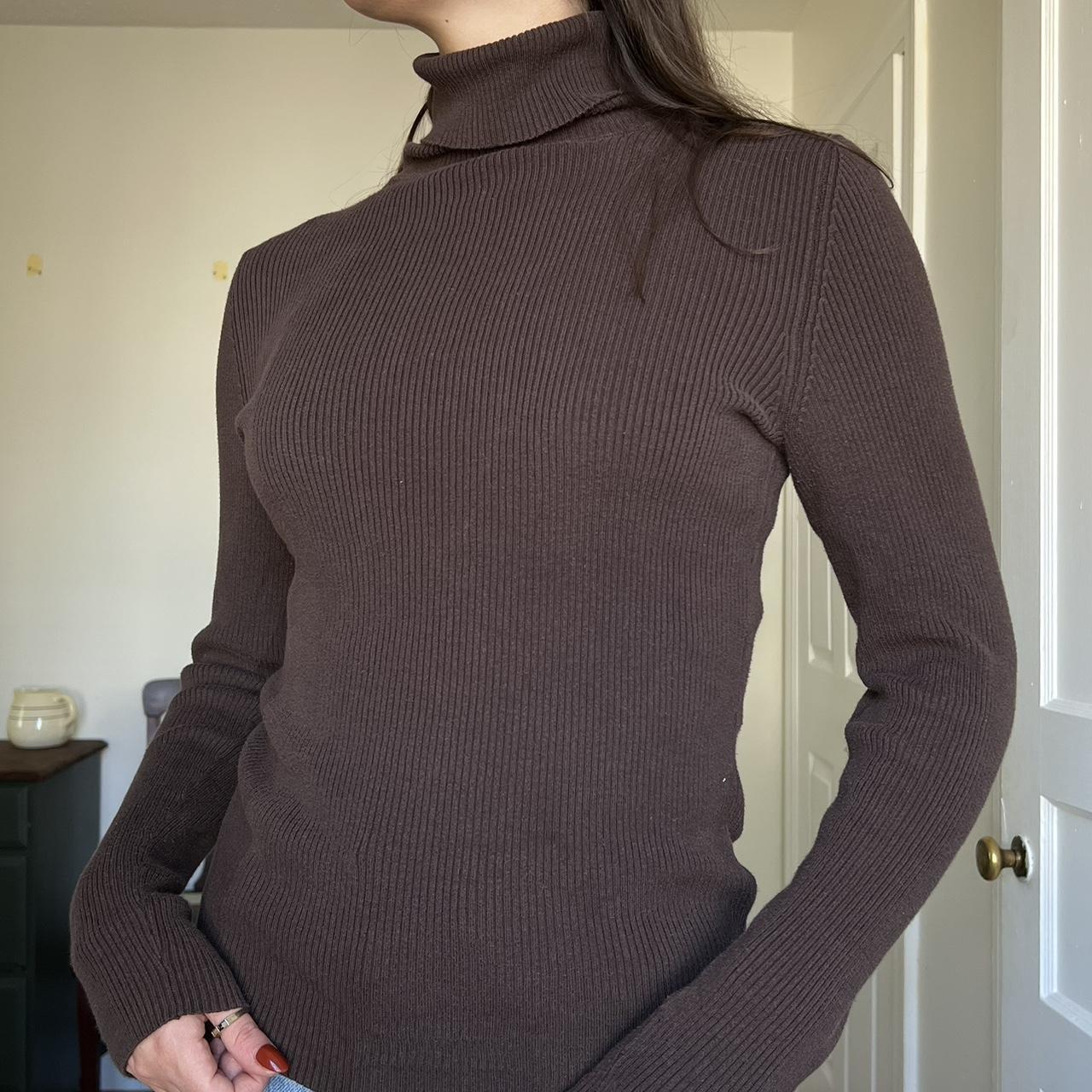 The perfect brown turtleneck 🌹stretchy sweater... - Depop