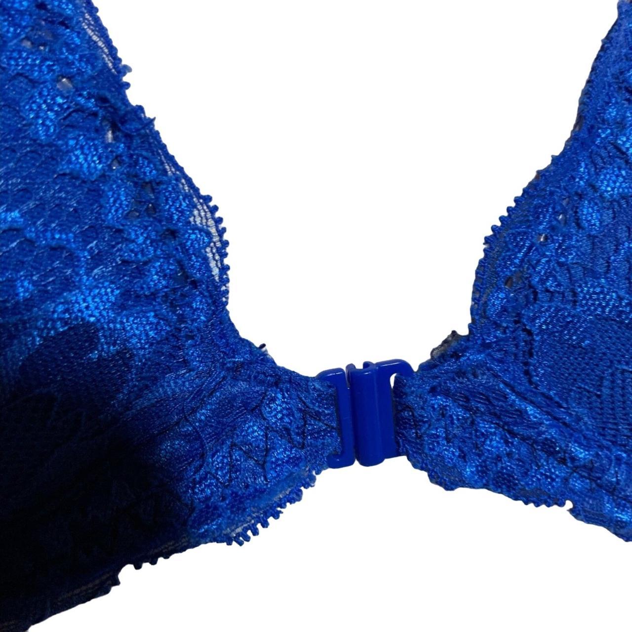 Victorias Secret Pink Blue Lace Racerback Bra... - Depop