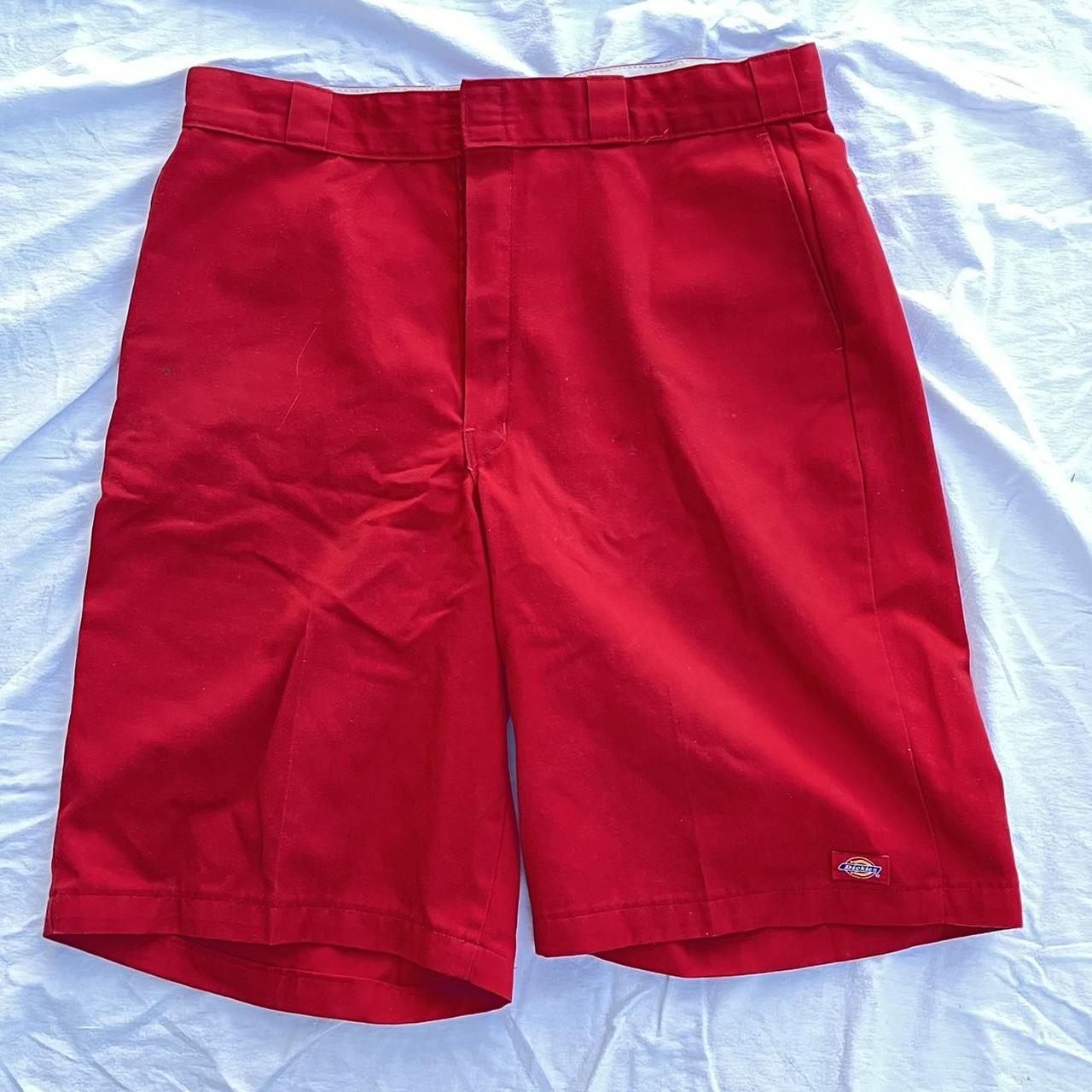 Dickies Super Baggy Red Jorts - Depop