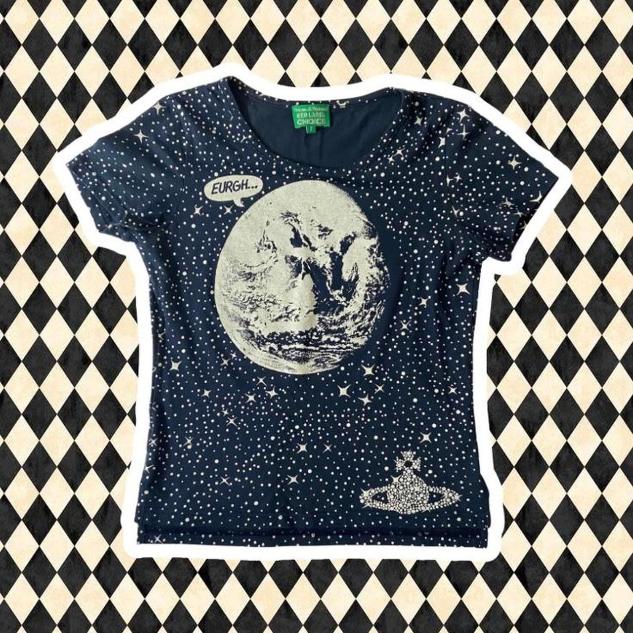 Vintage Vivienne Westwood Galaxy Earth T-shirt Red... - Depop