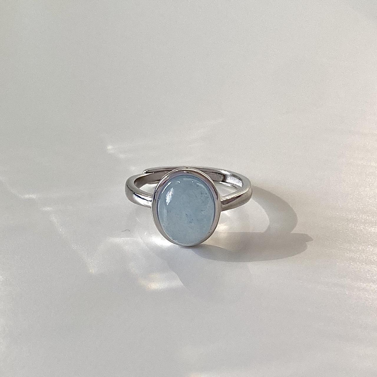 Aquamarine S925 Silver Ring Material 925 sterling... - Depop
