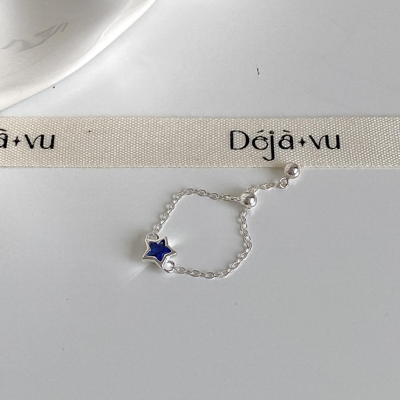 Dainty Celestial Blue Star Ring - material: 925... - Depop