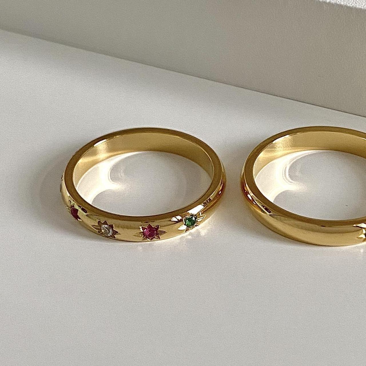 Rainbow Stellar Ring - material: 18k gold plated... - Depop