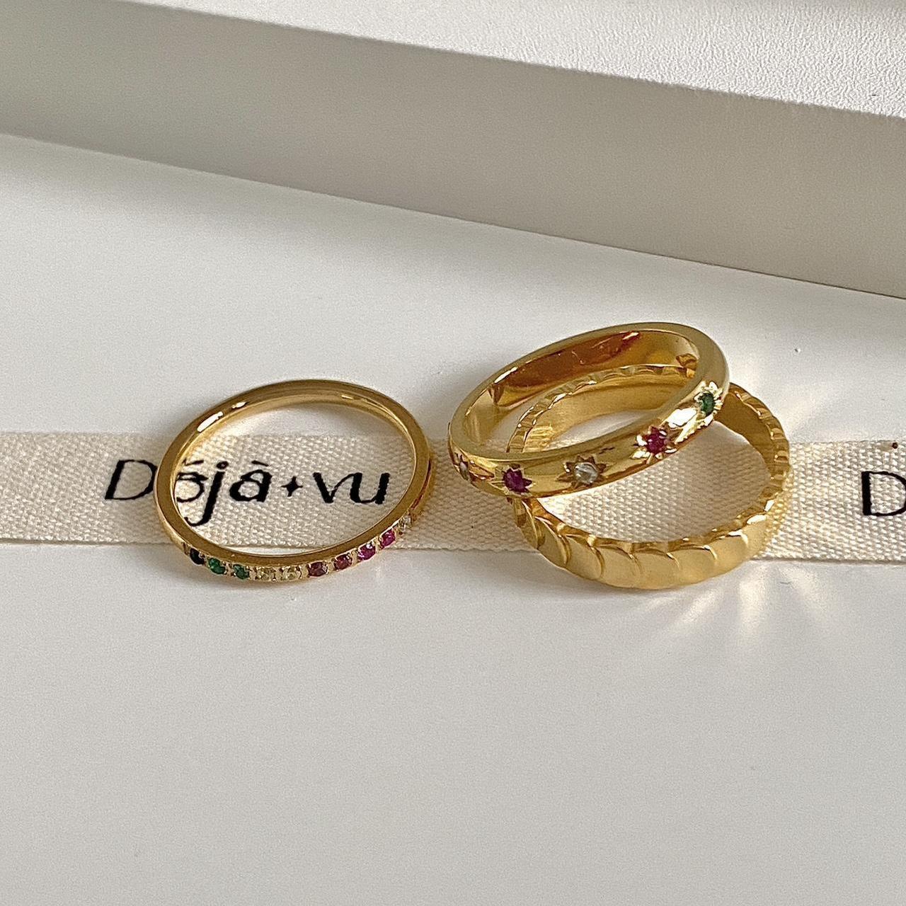 Rainbow Stellar Ring - material: 18k gold plated... - Depop