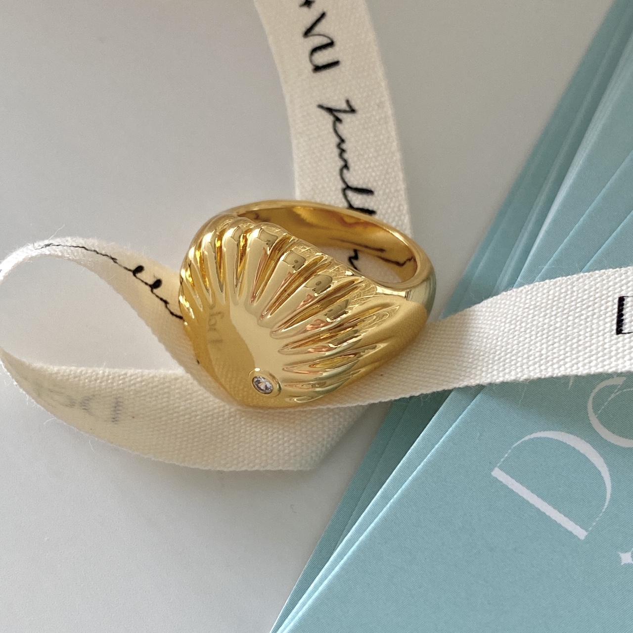Celestial Shell Ring - material: 18k gold plated... - Depop