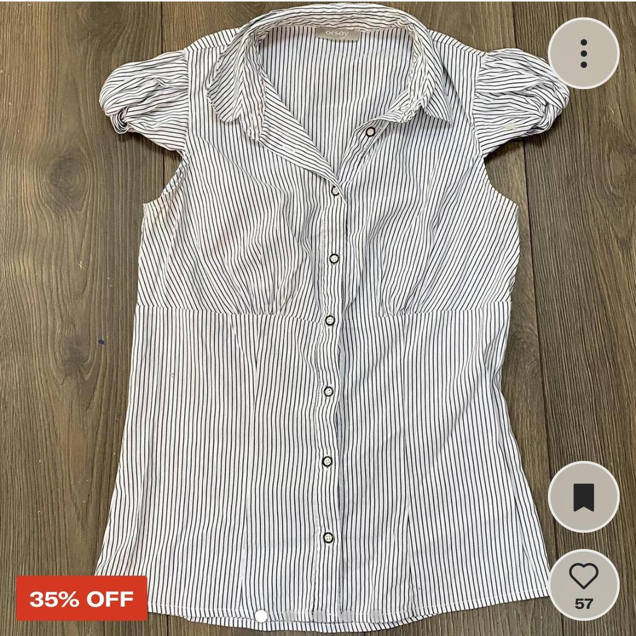 Repop! Pinstripe shirt/ collared blouse staple... - Depop