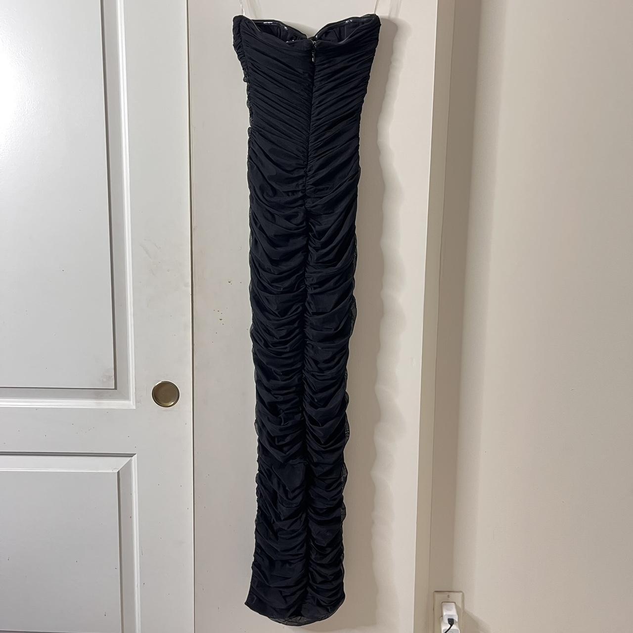 House of CB Sofia BLACK MESH STRAPLESS MAXI DRESS -... | Depop