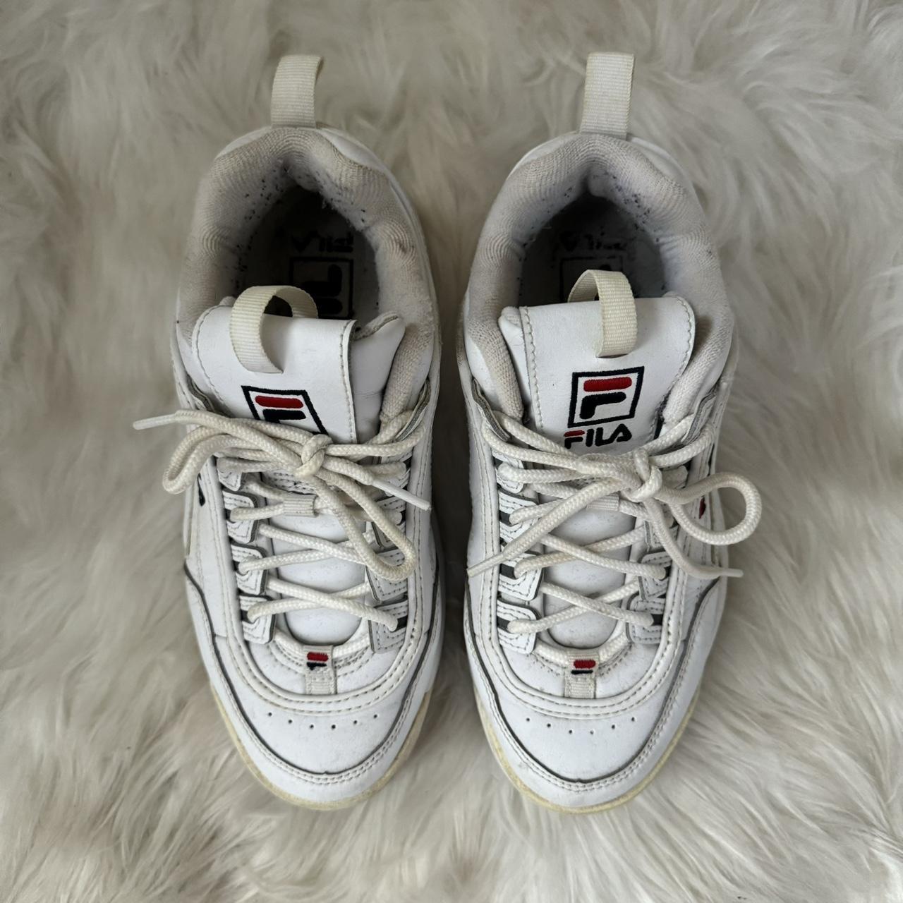 Chunky White Fila Sneakers Size 6.5 Pre-used &... - Depop