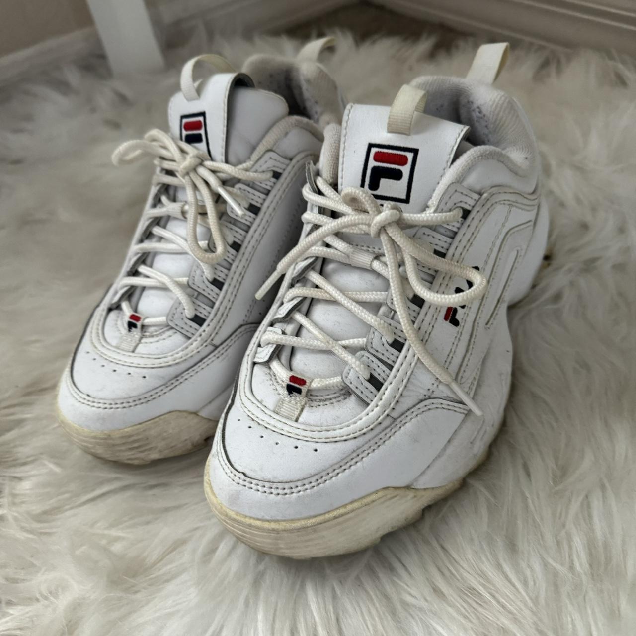 Chunky White Fila Sneakers Size 6.5 Pre-used &... - Depop