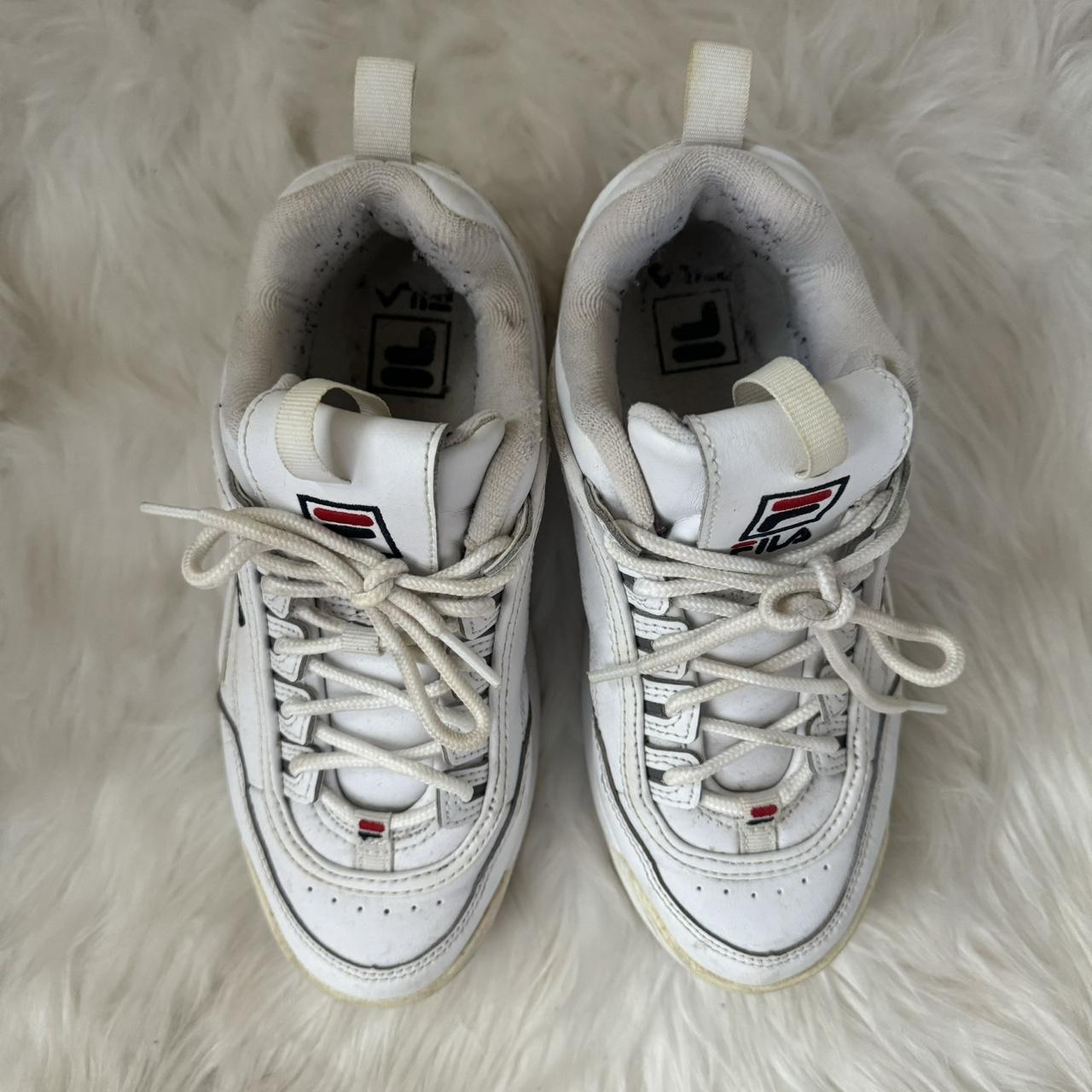Chunky White Fila Sneakers Size 6.5 Pre-used &... - Depop