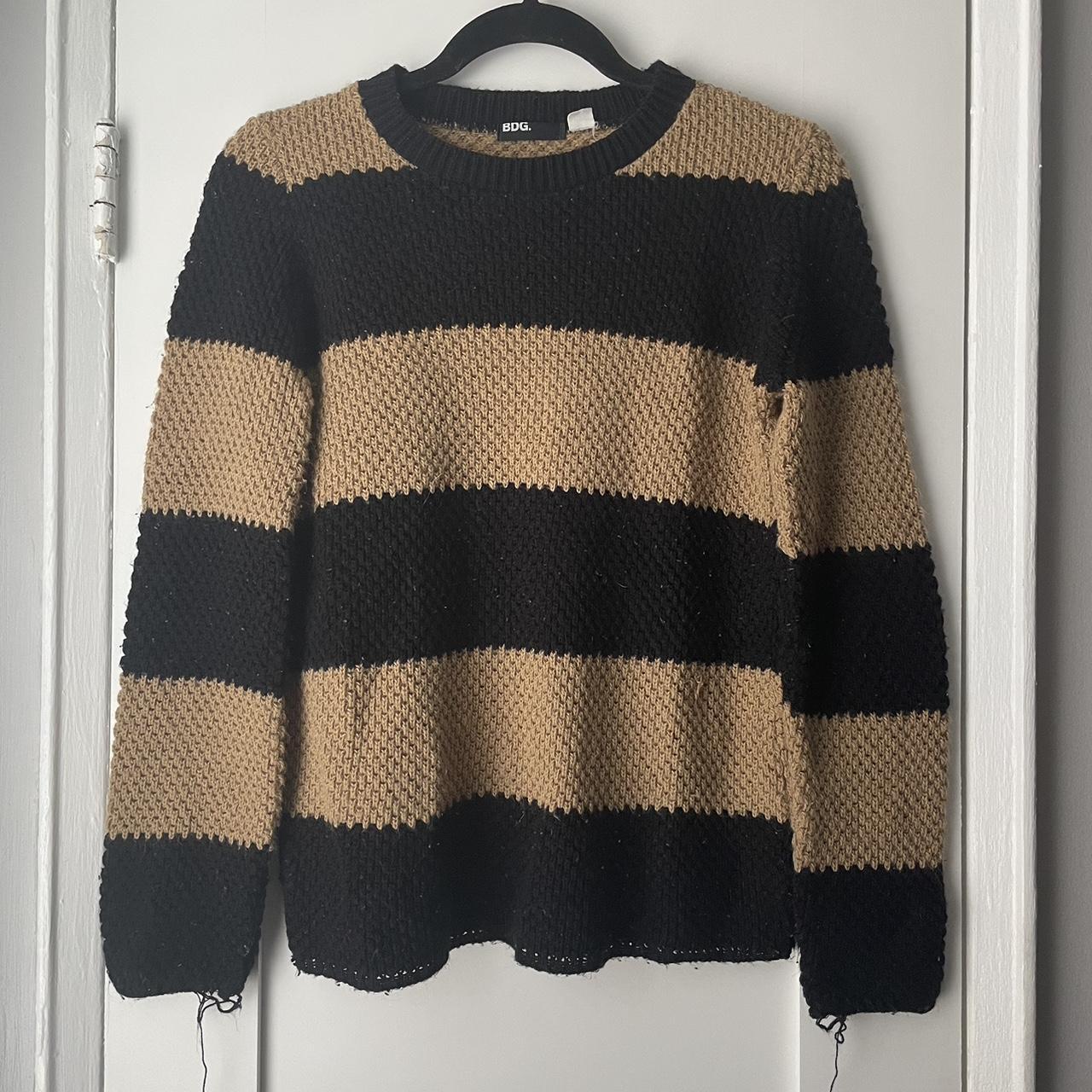 Brown and black striped BDG sweater size small.... - Depop