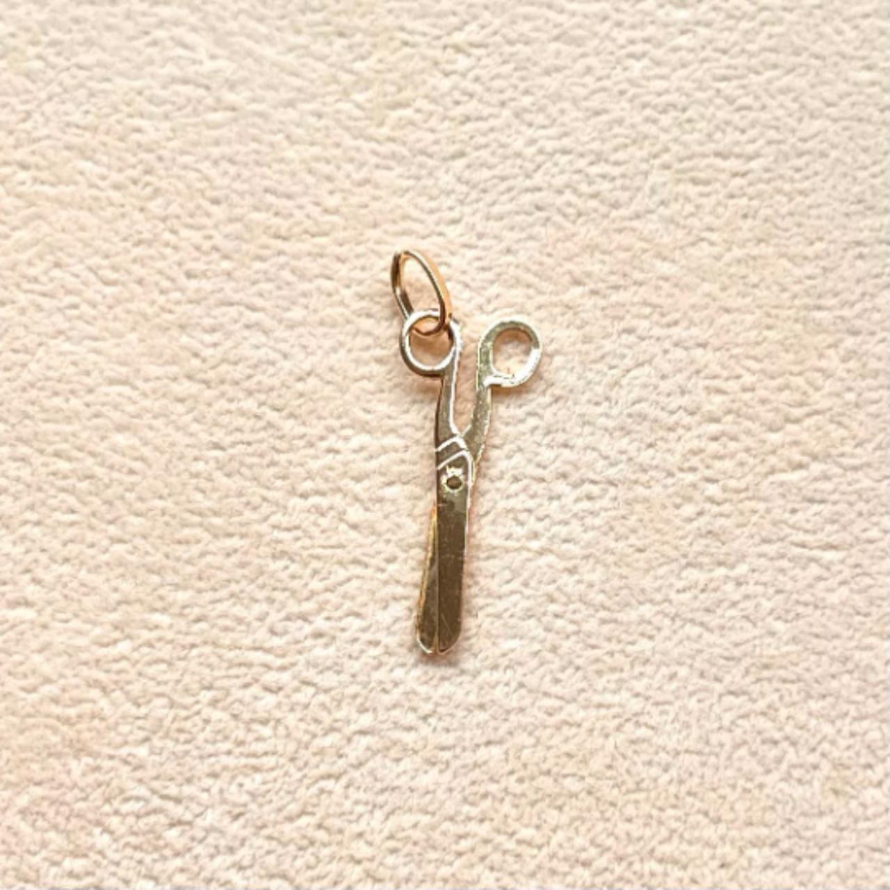 14k solid gold Scissors Pendant | Birthday gift |... - Depop