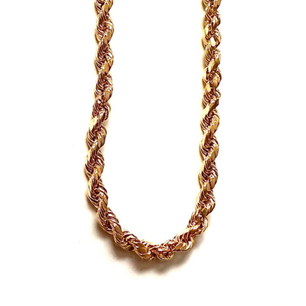 14k Real gold Rope 4 mm necklace | gift | Birthday |... - Depop