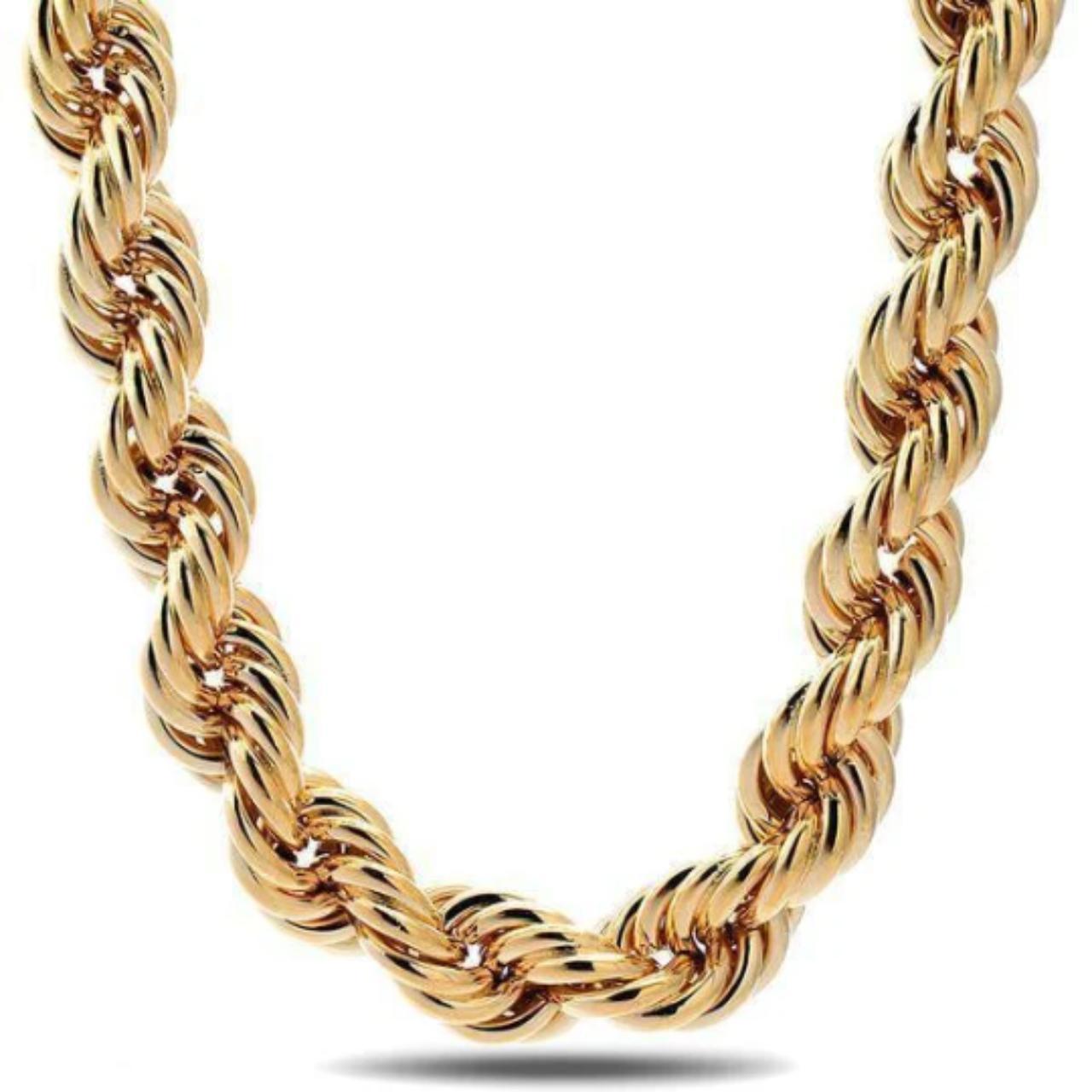 14k Real gold Rope 4 mm necklace | gift | Birthday |... - Depop