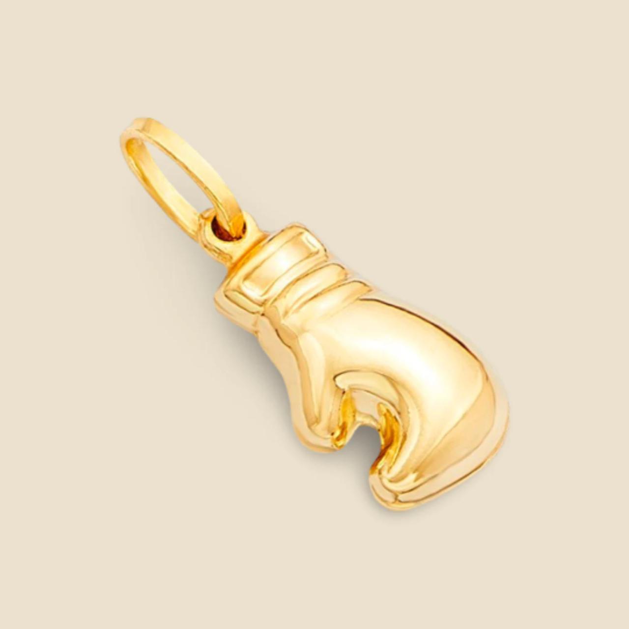 14k Real Yellow Gold Boxing Gloves Pendant |... - Depop