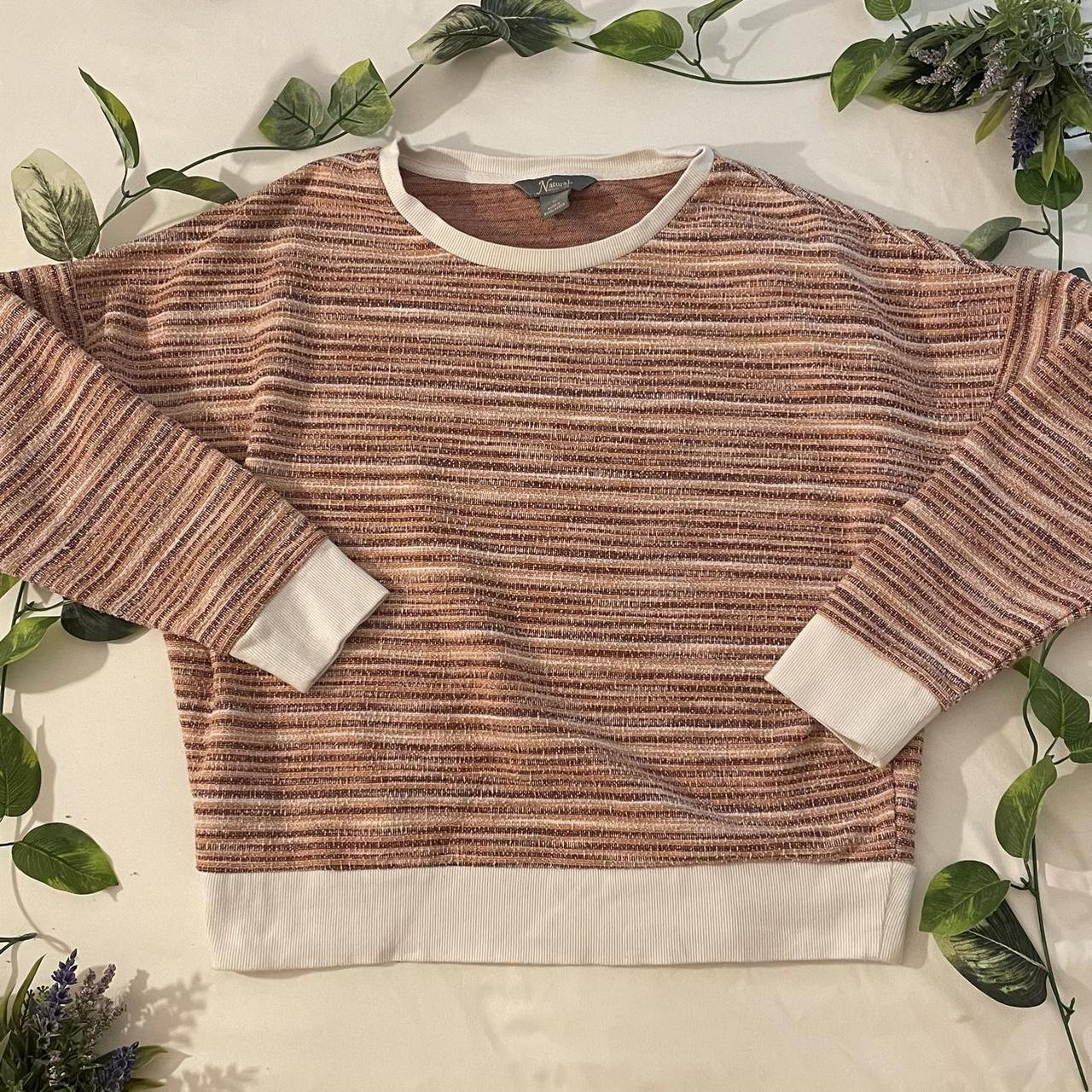 Natural Reflections striped crew neck Cream lined... - Depop
