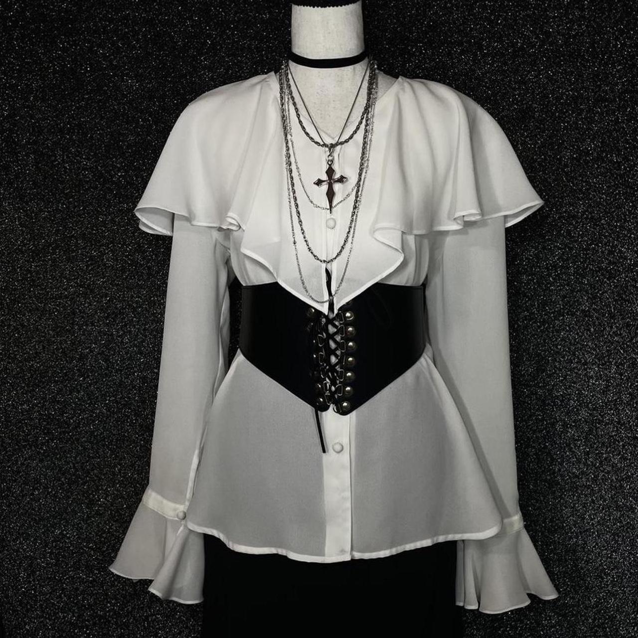 Vintage vampire blouse. A 1980s button up with a... | Depop