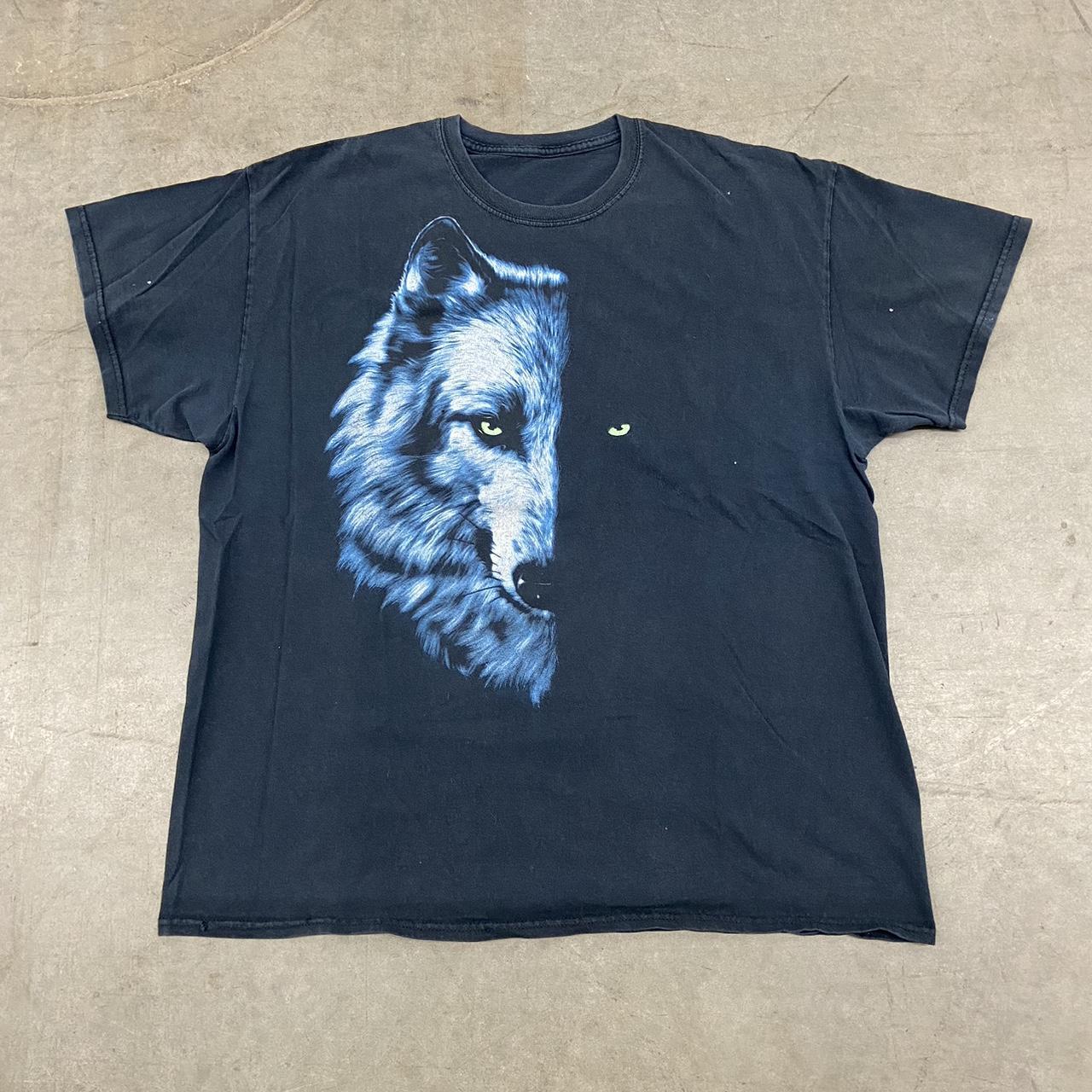 Vintage Y2K wolf tee Cut tag See measurements See... - Depop